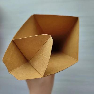 Customized Foldable Take Away Paper Cone Box for Popular Chips Oil Proof Bag Included
