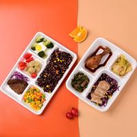 China Biodegradable Paper Lunch Box 17.8cm x 11cm Eco-Friendly Disposable Takeaway Container for sale