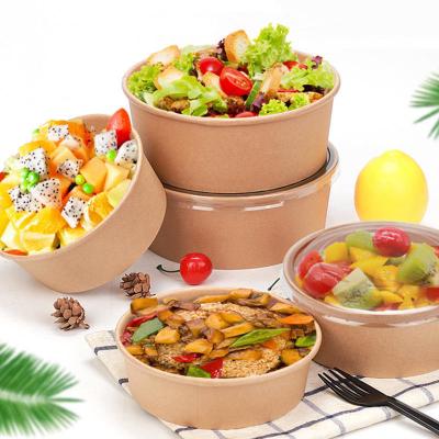 Cina Ciotola di insalata di carta kraft ecologica usa e getta con coperchio per animali domestici in vendita