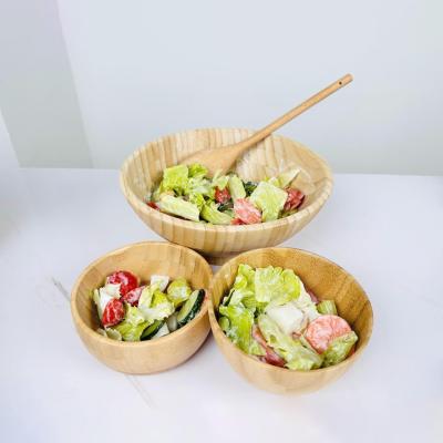 China Customized Bamboo Bowls Durable Natural Wood Soup/Salad/ Fruit/ Snack Bowl with Best for sale