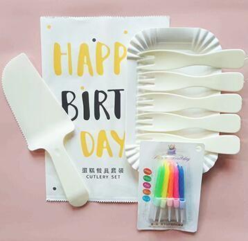 Cina Restituzione di 30 giorni Plastico usa e getta coltello forchetta piatto abito per festa torta di compleanno in vendita