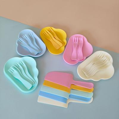 Cina Ritorno di 30 giorni Plastico usa e getta coltello forchetta piatto abito torta posate abito per torta di compleanno in vendita