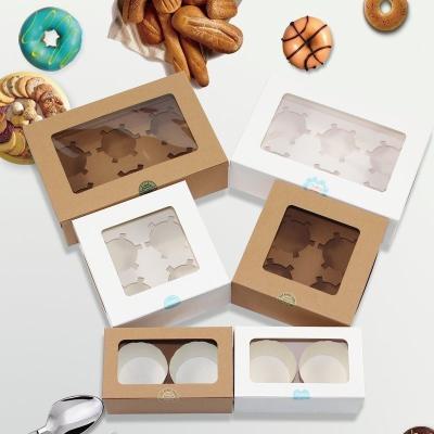 Cina Fornitura regolare Customized 4 fori Kraft Paper Cupcake Box 300GSM-400GSM con rivestimento in vendita