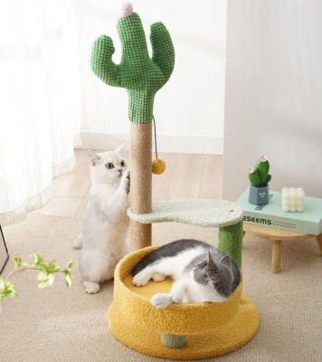 China Customized Three Layer Cat Scratcher House Desk Carrier Toy Detachable Furniture Cat Tree for sale