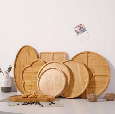 China Custom Logo Dinner Plates Natural Bamboo Animal Plate for Environmentally Friendly Meals for sale