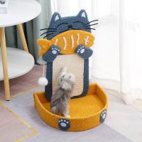 China Customized Durable Cat Scratcher with Cartoon Image M Size Particleboard Flannel Sisal Rope for sale