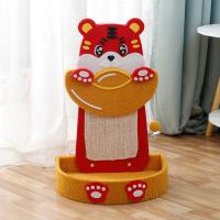China Customized Durable Cat Scratcher with Cartoon Image M Size Particleboard Flannel Sisal Rope for sale