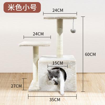 China Electric Cat Climbing Frame Durable Cat Stand Cat Nest with Grab Pole and Jumping Platform for sale