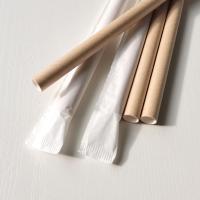 China Custom Logo Biodegradable Bubble Tea Paper Straws 6mm x 197mm Eco-Friendly Disposable for sale