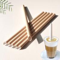 China Custom Logo Biodegradable Bubble Tea Paper Straws 6mm x 197mm Eco-Friendly Disposable for sale