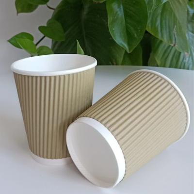 Cina 8 oz di carta ondulata a doppia parete, tazza da caffè di carta da asporto con coperchio e competitivo in vendita
