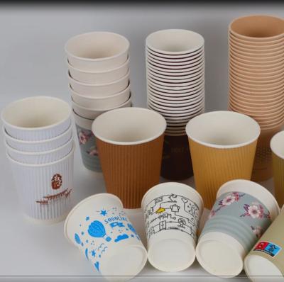 Cina 8-12oz Ripple Wall Custom Logo Stampato Double Wall Paper Cup con richiesta personalizzata in vendita