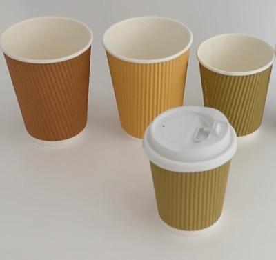 Cina 8-12oz Ripple Wall Custom Logo Stampato Double Wall Paper Cup con richiesta personalizzata in vendita