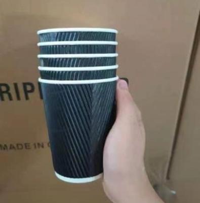 Cina 8-12oz Ripple Wall Custom Logo Stampato Double Wall Paper Cup con richiesta personalizzata in vendita