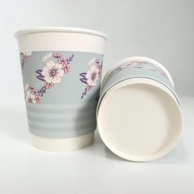 China Disposable Double Wall 8 Oz Paper Cup for Beverage Coffee Tea Custom Logo Possibility for sale
