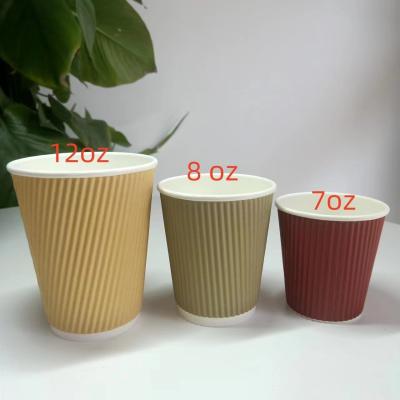 China Regular Base Supply Disposable Paper Cup 12 Oz 280g-320g 18 PE 250 Double or Ripple Wall for sale