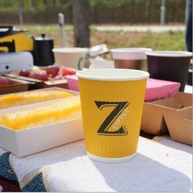 Cina 10 oz Coppa di carta monouso a doppia parete per bevande Caffè richiesta personalizzata accettata in vendita