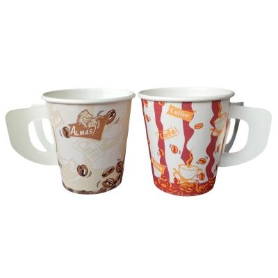Cina 7oz stampa del logo Disposable Design Paper Cup con maniglia richiesta personalizzata cinese in vendita