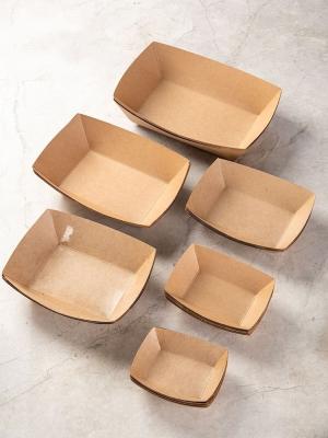 China Fast Food Tray Custom Disposable Kraft Paper Food Container with 30 Days Return Refunds for sale