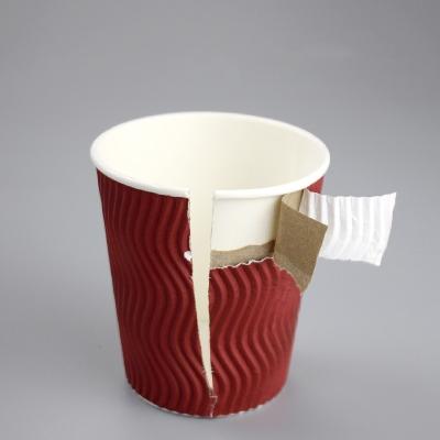 Cina Stile semplice Disposable 8oz Ripple Wall Paper Tazze da caffè con logo personalizzato in vendita