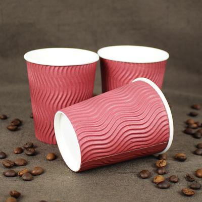 Cina US 8oz / 9oz / 10oz / 12oz / 16oz / 20oz Ripple Wall Paper Coffee Cups con richiesta di logo personalizzato in vendita