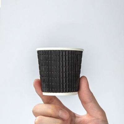 中国 60/120mlのゼリーカップのミニ使い捨てのリップルウォールコーヒー紙カップ 販売のため