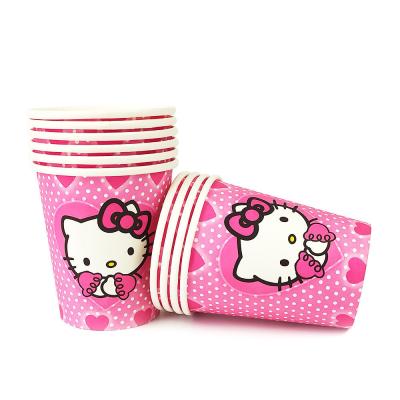 China Hot Cup Initial Payment Single-Wall Paper Cups for Party Custom Printed Drinking Cup for sale
