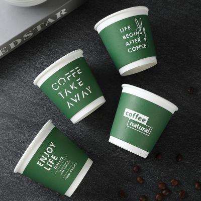 China Custom Logo Is Disposable Eco Friendly Double-Wall Paper Coffee Cup with Lid and Lid for sale