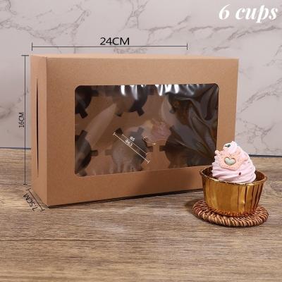 Cina Stampa flessografica 6 porta scatole di cupcake fornitura regolare di coperchi e carta artigianale in vendita