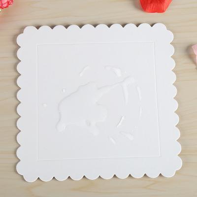 Cina Tavolo per torte in carta d'argento quadrato 12cm-33m scelta conveniente per i negozi di torte in vendita