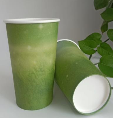 Cina Tazza di carta da parete singola per bevande fredde varie dimensioni stampata su misura usa e getta 4-22 oz in vendita