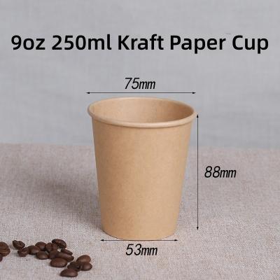 Cina Richiesta personalizzata Biodegradabile Compostabile Coppa di carta a parete singola con personalizzazione in vendita