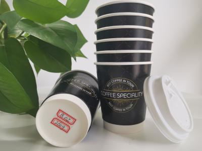 China Customized Logo Paper Cup 8oz/12oz Black/Brown Disposable Cup for Paper Packaging for sale