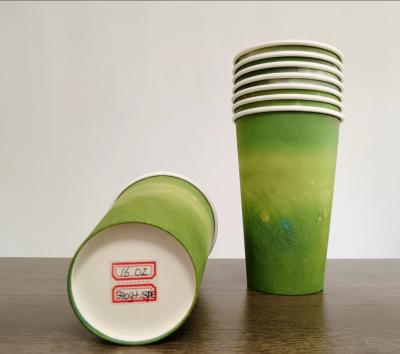 Cina Logo personalizzato è 16oz 320g 18gpe Coppa di carta Eco-Friendly colorato richiesta personalizzata in vendita