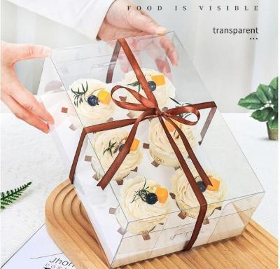 Cina 12 fori scatola trasparente di cupcake scatola/contenitore di carta kraft per la fornitura regolare in vendita