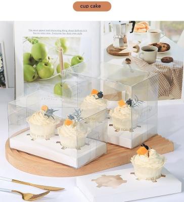 Cina 12 fori scatola trasparente di cupcake scatola/contenitore di carta kraft per la fornitura regolare in vendita
