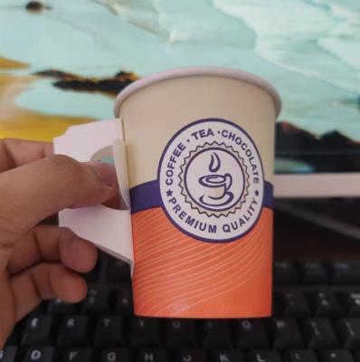 中国 シンプル スタイル 取っ手付き 生物分解性紙カップ 温かい飲み物 茶 コーヒー カスタムサイズ 販売のため
