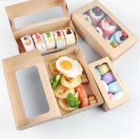 China Kraft Paper Cake Box with Transparent Lid Eco-Friendly Disposable 8x8x4 Inch for sale
