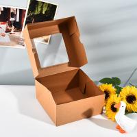 China Kraft Paper Cake Box with Transparent Lid Eco-Friendly Disposable 8x8x4 Inch for sale