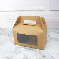 China Kraft Paper Cake Box with Transparent Lid Eco-Friendly Disposable 8x8x4 Inch for sale