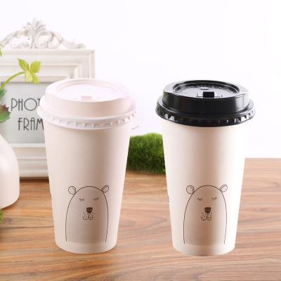 China 12/16/22 Oz Compostabele papieren koffiebekers Wegwerpbare Eco-vriendelijke zonder deksel OEM Te koop