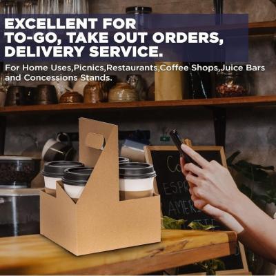 China Bebidas quentes e frias 2 Porta-Copas Kraft Moda Cartão descartável Porta-Copas de bebidas à venda