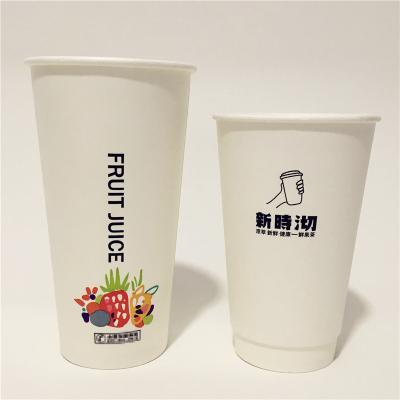 China 1000ml Custom Logo Bio-Degradable Bamboo Fiber Pulp PLA Coating Drinking Cup with Lid for sale