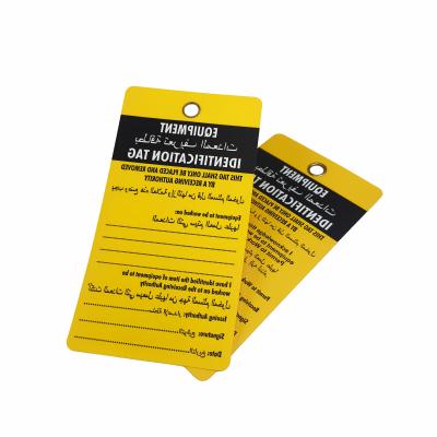 China Custom Design Logo Plastic Tag PVC Rectangle Waterproof Warning Sign Lockout Tag for sale