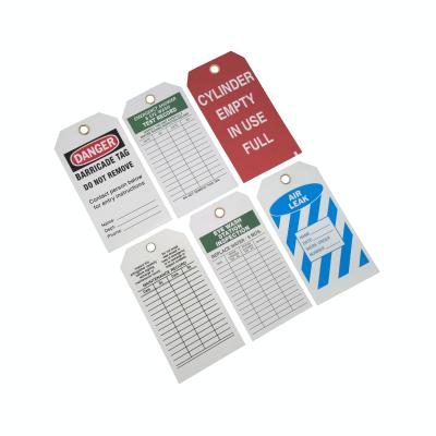 China Custom Plastic Tag PVC Waterproof Lockout Tag Mounting Hole Size 1cm for sale