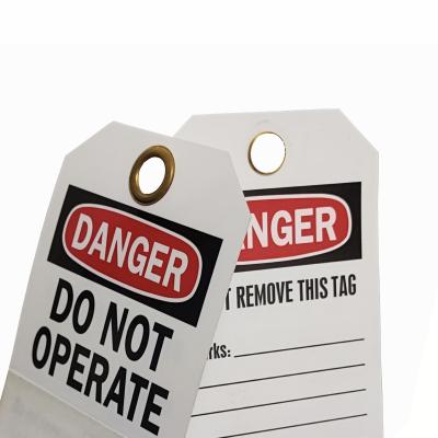 China Custom Plastic Tag PVC Waterproof Lockout Tag Mounting Hole Size 1cm for sale