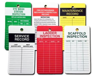 China Custom Safety Inspection Tag Label Polyester Waterproof Double Side Printing Plastic Tag for sale