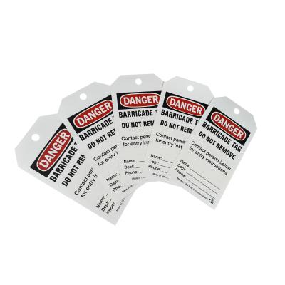 China Plastic Tag Polyester Durable Double Sided Printing Warning Tag for sale