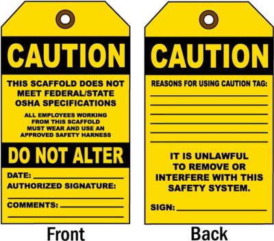 China Customizable High Visibility Waterproof Plastic Safety Tag for Lockout Tagout Procedures for sale