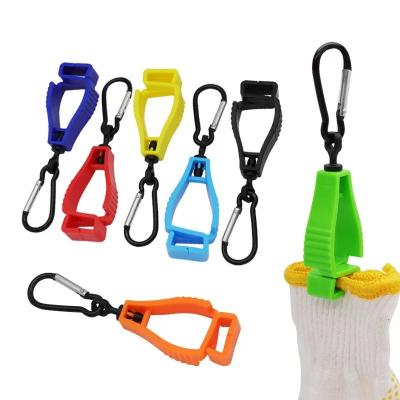 China Custom Printed Logo Glove Clip with Carabiner Clip Plastic Work Glove Holder for Construction for sale